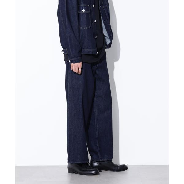 型番：6685227216ブランド：ナノユニバース商品名：AUTHENコラボ SILKNIZED DENIM ワイドレッグ(セットアップ可)カラー：サックス5/ネイビー
