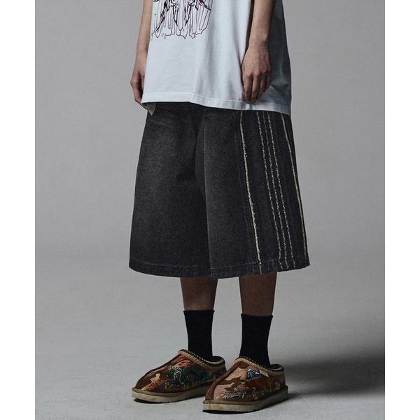 型番：7845910249ブランド：エルエイチピー商品名：NOT4NERD／ノットフォーナード／THORNS LINE CUT OFF SHORTSカラー：ブラック/ブルー