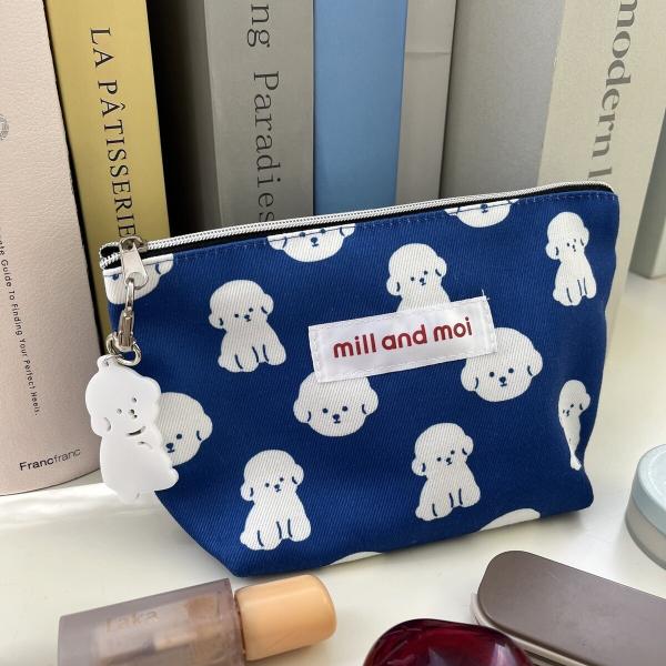 型番：MM03-Aブランド：mill and moi商品名：ビション フリーゼ ポーチ マチ付き ミルアンドモイ 韓国 推し活カラー：ブルー