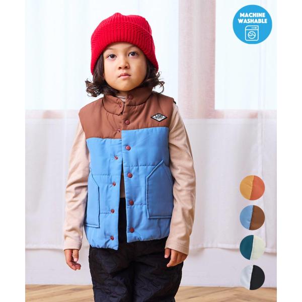 型番：0110652001ブランド：マーキーズ商品名：【マシンウォッシャブル】ヨーク切り替えキルトベストカラー：Ｃ４０ダークブルー/Ｆ５０マスタード/Ｂ９０ブラック/Ｅ４０エメラルド