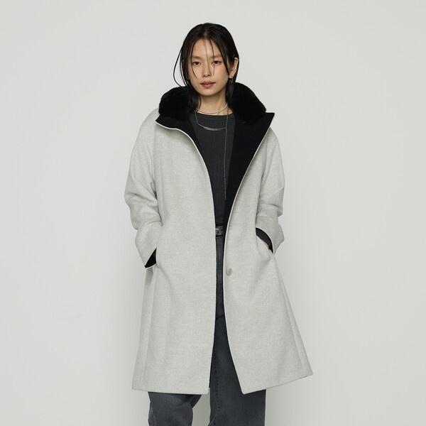 K．T キヨコ タカセ（K．T KIYOKO TAKASE）/〔 Sサイズ 〕アンゴラウール スタンドフーデットコート K.T KIYOKO TAKASE（K.T キヨコ タカセ） アンゴラウール スタンド