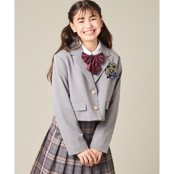 型番：KQJBD02099ブランド：アー・ヴェ・ヴェ商品名：[150-160]【2026 卒服/人気NO.1】【エンブレム付き】ショートテーラードジャケットカラー：グレー/ライトグレー(チェック柄)/ブラック