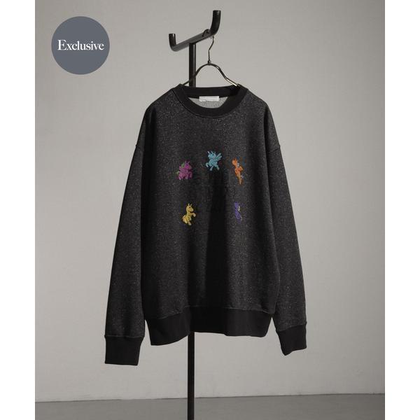 型番：AA47-11S121ブランド：センスオブプレイスバイアーバンリサーチ商品名：『別注』SHUHEI KOKI×SENSE OF PLACE　ラメスウェットカラー：チャコールグレー/グレー