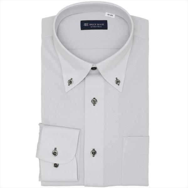 型番：BM01J702AB16B2Nブランド：ブリックハウス商品名：ボタンダウン 長袖 形態安定 ニットシャツ （使用素材：東レFIELDSENSOR(R)秒乾(R)）カラー：グレー