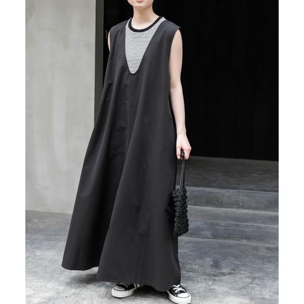 型番：DFA5-26V138ブランド：アーバンリサーチ ドアーズ商品名：FORK＆SPOON　テントラインUネックワンピースカラー：ブラウン/ベージュ/ブラック