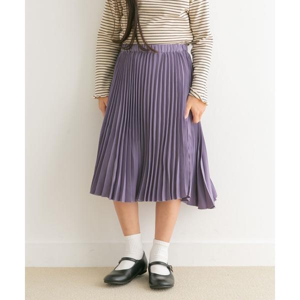 型番：DR46-35B203ブランド：アーバンリサーチ ドアーズ商品名：ランダムプリーツスカート(KIDS)カラー：パープル/ブラック