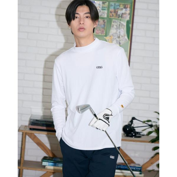型番：312RC440ブランド：ゴールデンベア商品名：GBG ハイネックT　【GBGOLF】カラー：アイボリー/ネイビー