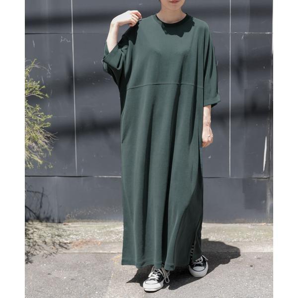 型番：DFA5-26V148ブランド：アーバンリサーチ ドアーズ商品名：FORK＆SPOON　モダールカノコクルーネックワンピースカラー：グリーン系その他/キャメル/ブラック