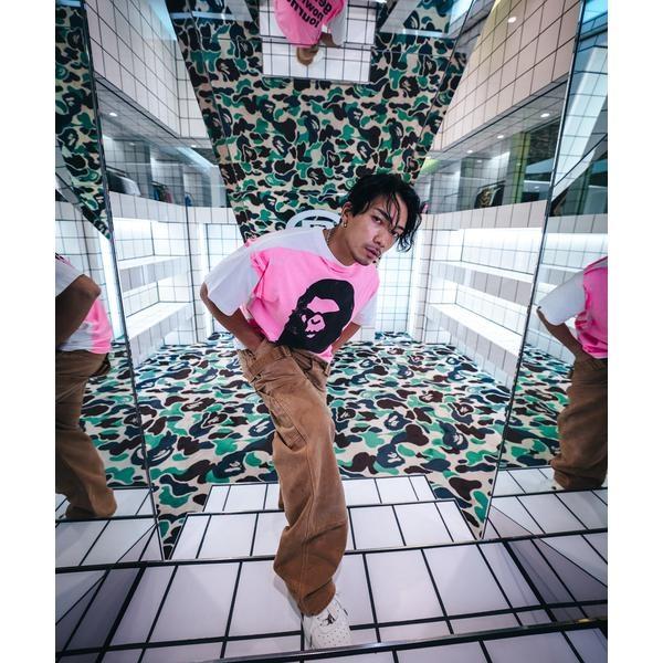 型番：7875234258ブランド：ロイヤルフラッシュ商品名：SAINT MICHAEL／セントマイケル／BAPE_SS TEE／HANDPRINT／WHITE×カラー：ピンク