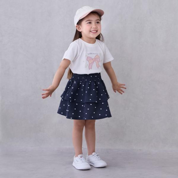 型番：9652134ブランド：プティマイン商品名：【GOODPRICE】柄フリルスカートカラー：紺/アイボリー/ライト　ピンク/グレー