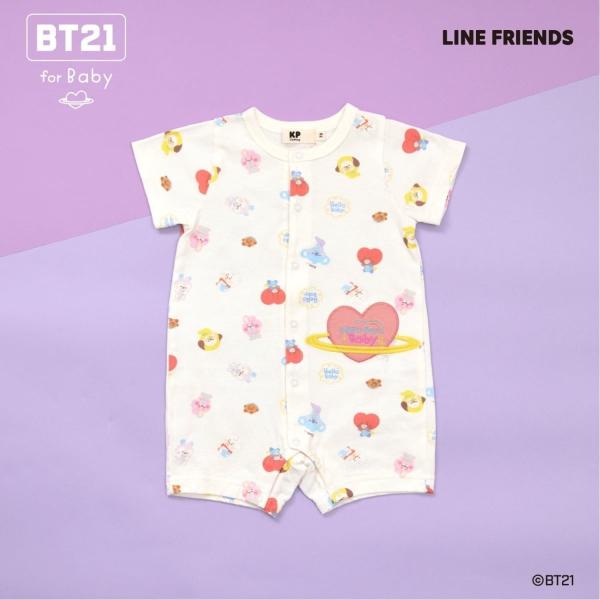 型番：4553512ブランド：ケーピー商品名：【大好評につき再入荷】【BT21】アップリケ 総柄ショートオールカラー：オフ　ホワイト/サックス
