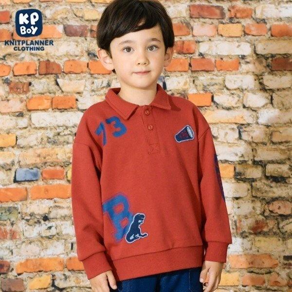 型番：4544207ブランド：ケーピー商品名：KPBOY(ケーピーボーイ)衿付きワッペンプリントトレーナー(100〜150)カラー：赤/ブルー