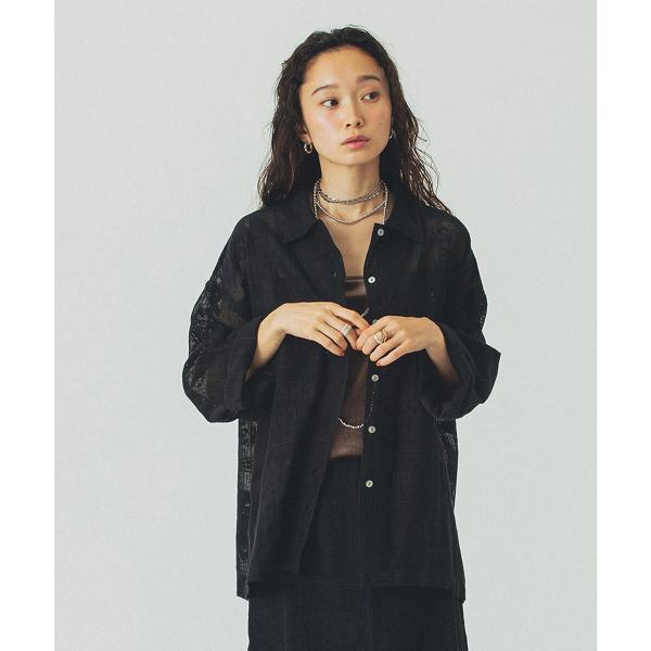 型番：202253014006ブランド：ローズバッド商品名：ORIGINAL LACE SHIRTカラー：OFF　WHITE/BLACK
