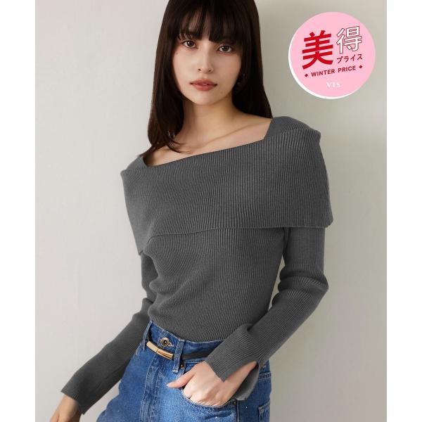 型番：BVM45150ブランド：ビス商品名：オフショルダーモチモチリブニットカラー：ブラック(01)/グレー(07)/オフホワイト(15)/ブラウン(20)/グリーンサブ(35)
