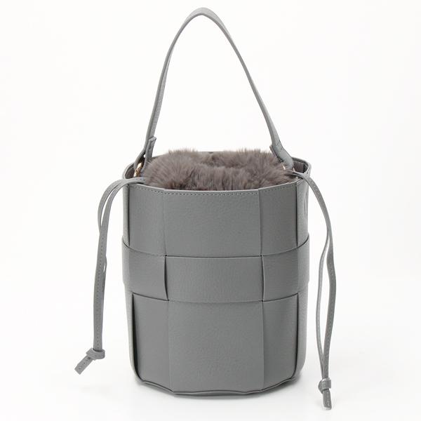 型番：C8709ブランド：カシェリエ商品名：PU MESH 4WAY BUCKET BAGカラー：グレー/ベージュ