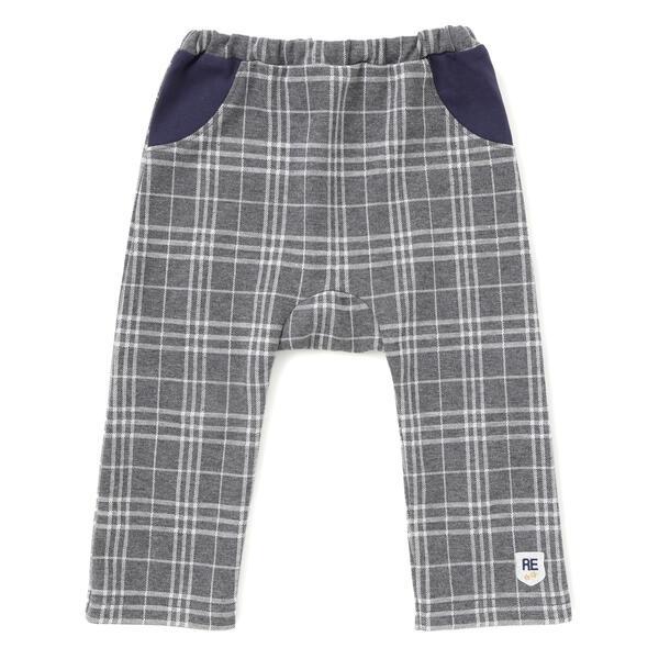 型番：1749-77038ブランド：フィヨ デュ ベベ ルダクティオン商品名：チェック柄ジャガードロングパンツ(70~90cm)カラー：グレー系