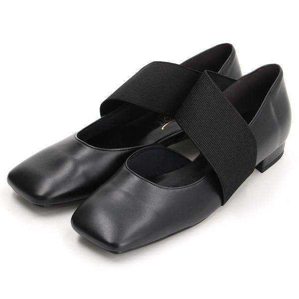 型番：BC16312ブランド：ベティクラブ商品名：【25秋冬新作】アシンメトリー ゴムバンド フラットパンプスカラー：ブラック/スチール/ヒョウ