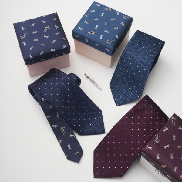 型番：125515263ブランド：タケオキクチ商品名：【ネクタイ】タケオキクチ｜タイバーBOXセット 兎カラー：ワイン/ネイビーブルー/ターコイズ