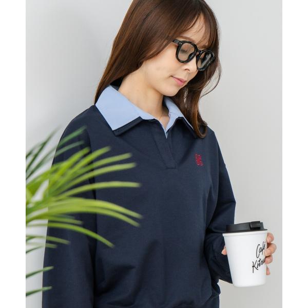 型番：203253046ブランド：フォートポイント商品名：【C-FORT POINT】2枚襟 スウェットポロトレーナーカラー：ネイビー/ベージュ/ブラウン