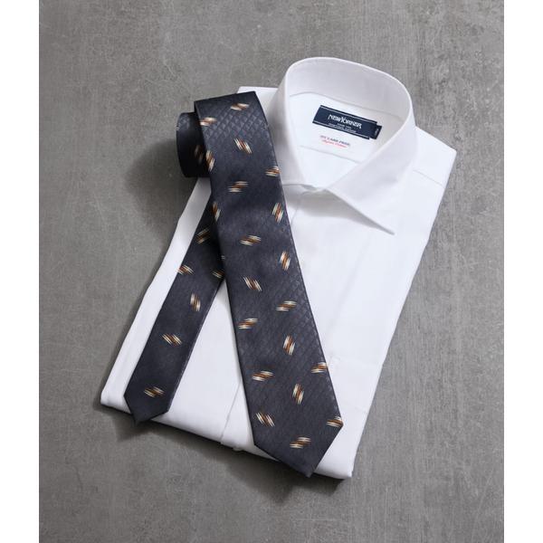 型番：202515906003ブランド：ニューヨーカー商品名：MANTERO ドビー織り小紋 ネクタイカラー：グレー/ブルー