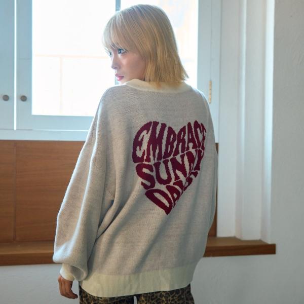 型番：8353205ブランド：ラブトキシック商品名：【GOODPRICE】バックハートニットプルオーバーカラー：アイボリー/紺/黒/トップ　グレー