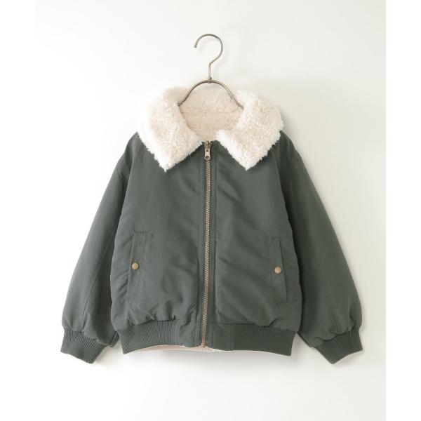 型番：13010302ブランド：イッカ商品名：【2WAY】リバーシブルボアブルゾン（110?160cm）カラー：ダークグレー/オリーブ