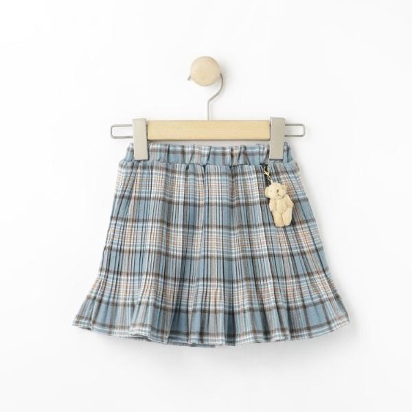 型番：12274003ブランド：シューラルー商品名：【100-150cm】クマチャーム付きプリーツスカートカラー：ブラック（２１９）/オレンジ（２６６）/サックスブルー（２９０）