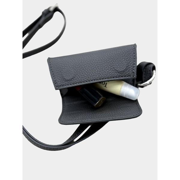 型番：120455233218523ブランド：ドロー商品名：リップバッグ【SHRINK LEATHER】カラー：０６グレー/９５モノトーン