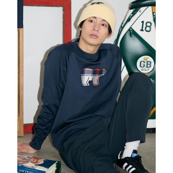 型番：312RD442ブランド：ゴールデンベア商品名：BEAR スウェット　【GBGOLF】カラー：ベージュ/ワイン/ネイビー/ダークグリーン