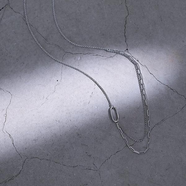 型番：60510226005ブランド：コレックス商品名：【dignif】【金属アレルギー対応】ミックスチェーンポイントネックレスカラー：シルバー/ゴールド