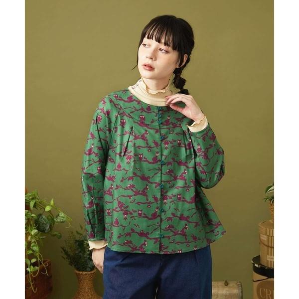 型番：GJBLA30200ブランド：ホコモモラ商品名：Palgue de El Retiro アニマルプリントブラウスカラー：グリーン/アイボリー