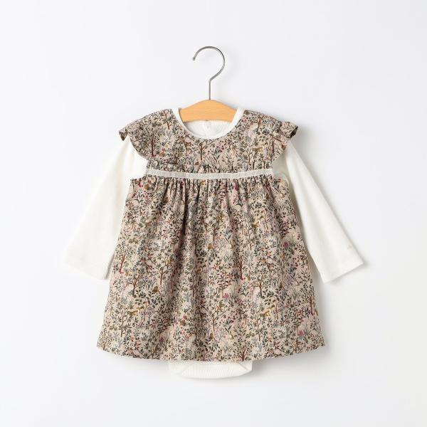 型番：512860008ブランド：シップス商品名：SHIPS KIDS:70〜80cm / コーデュロイ ジャンスカ× テレコ ロンパース セットカラー：ベージュ/ネイビー