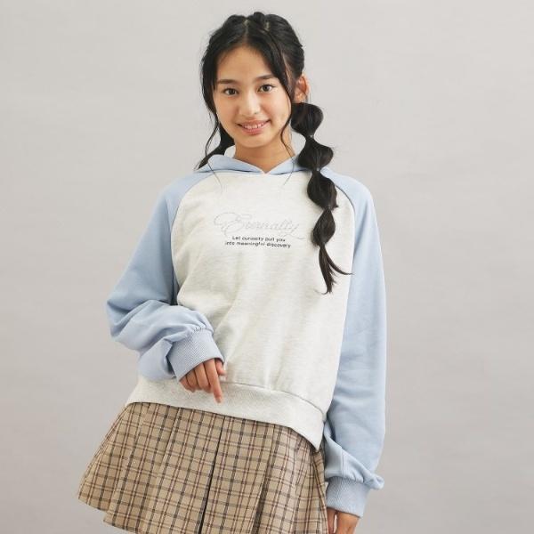 型番：31914012ブランド：ピンクラテ商品名：ラグランラインストーンパーカカラー：ブラック（１１９）/サックスブルー（１９０）/カーキ（５２７）