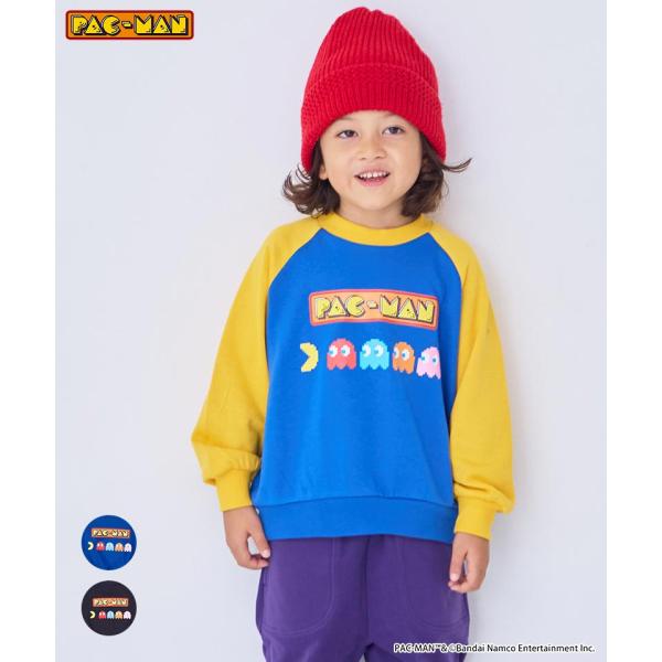 型番：0120452037ブランド：マーキーズ商品名：【PAC-MAN】別注GAME プリントトレーナーカラー：Ｃ２６ブルークレージー/Ｂ９０ブラック