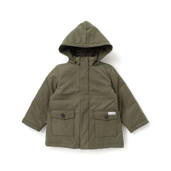 型番：1104-78124ブランド：ベベ商品名：【撥水加工】ボアライナーベスト付きナイロン中綿3wayコート(90~150cm)カラー：ネイビー/グリーン