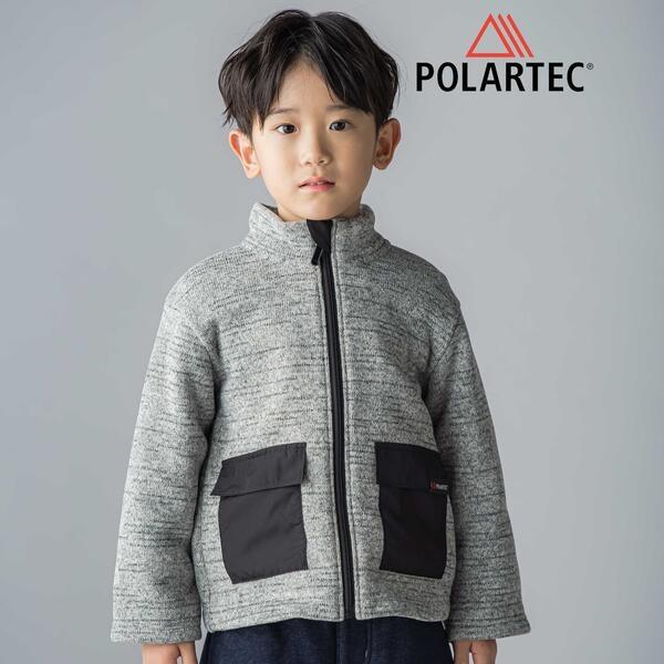 型番：1105-78125ブランド：ベベ商品名：【POLARTEC(ポーラテック)】アウトポケットメランジジップブルゾン(100~150cm)カラー：グレー
