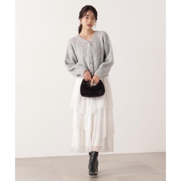 型番：1215227100ブランド：プロポーション ボディドレッシング商品名：《EDIT COLOGNE》エアリーティアードスカート 25AWカラー：チャコール2/ホワイト