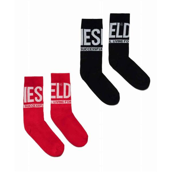 型番：00J4MX-0BAWNブランド：ディーゼル商品名：DIESEL(ディーゼル)Kids ＆ Junior ブランドロゴソックス2色セットカラー：ブラック×レッド