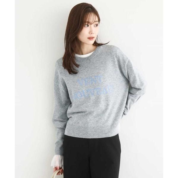 型番：FKFBD56140ブランド：MK ミッシェルクラン商品名：【前後2way/洗える】ロゴ入りウール混ニットカラー：ネイビー/グレー