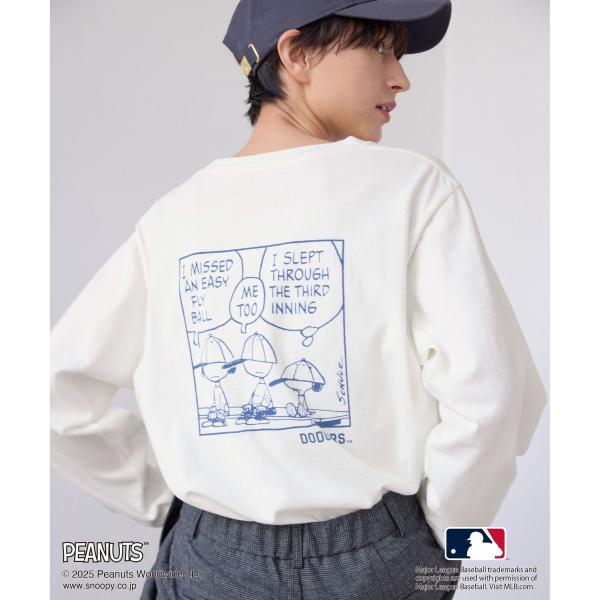 型番：GDM55960ブランド：ロペピクニック商品名：【PEANUTS×MLB COLLECTION by ROPE' PICNIC】ロングスリーブTeeカラー：ホワイト(10)/ホワイト系(12)/ベージュ(27)