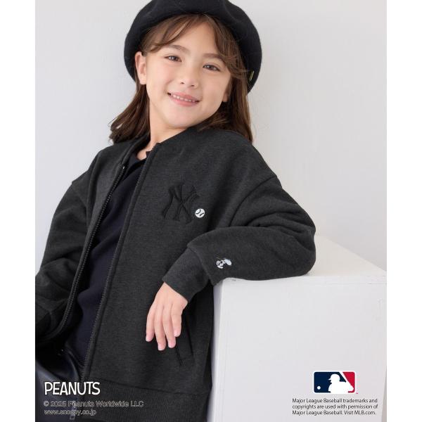 型番：GRK75000ブランド：ロペピクニックキッズ商品名：【PEANUTS×MLB COLLECTION by ROPE' PICNIC】スウェットブルゾンカラー：チャコール(06)/ライトグレー(08)/ブラウン系(22)