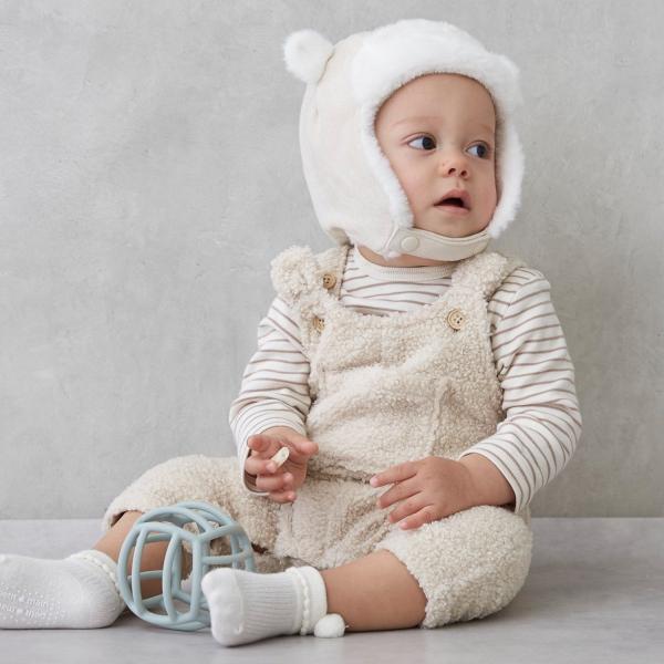 型番：9553517ブランド：プティマイン商品名：もこもこクマサロペセットカラー：アイボリー/モカ茶