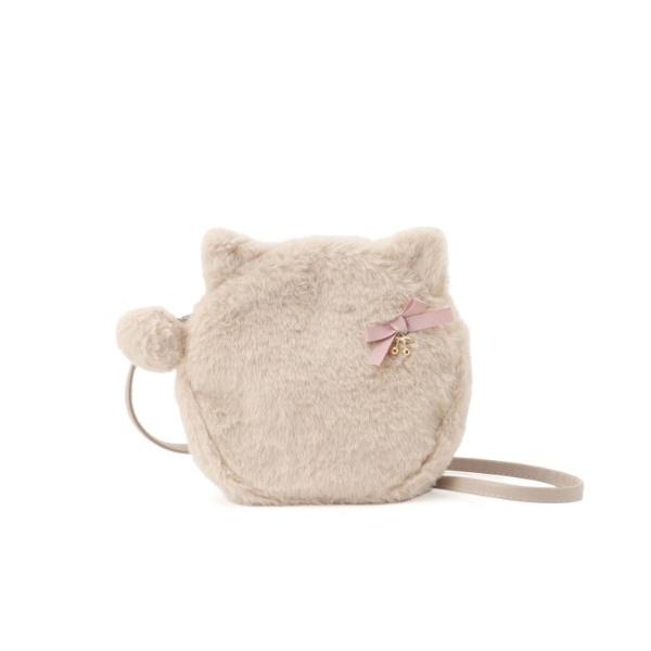 型番：12204104ブランド：シューラルー商品名：フェイクファー耳付きポシェットカラー：ライトベージュ（０５１）/パープル（５８１）