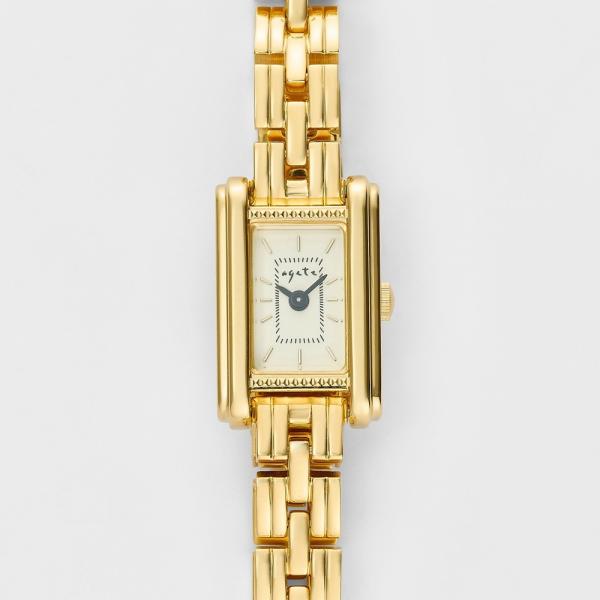 型番：10254120805ブランド：アガット商品名：スクエアフェイスウォッチ／ゴールドカラー：イエロー