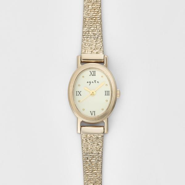 型番：10254120803ブランド：アガット商品名：オーバルフェイスウォッチ／ブラウンゴールドカラー：イエロー
