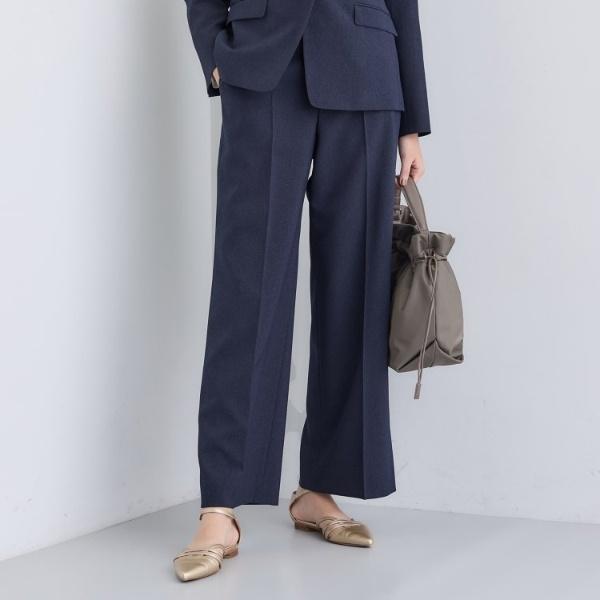 型番：12764011ブランド：インディヴィ商品名：【洗える／通勤／スーツ】メランジストレッチ ワイドパンツカラー：チャコールグレー（０１４）/トープ（０５４）/ネイビー（０９４）