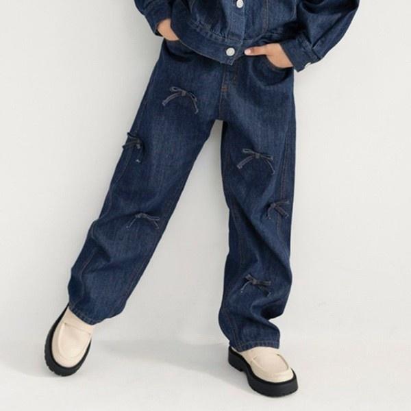 型番：17-5432-063ブランド：ブランシェス商品名：【Ou? by EDWIN】リボン付きデニムパンツカラー：ブルー/ネイビーブルー