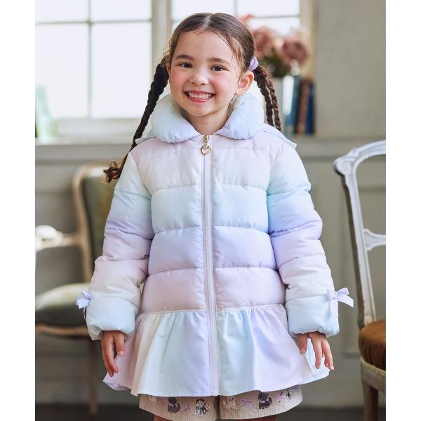 型番：SCFKGW0530ブランド：エニィ商品名：【フード取り外し/洗濯機可能】中綿フリル リボンコートカラー：レインボー/エクリュ/ネイビー/ラベンダー