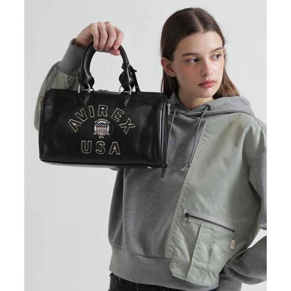 型番：7835976226ブランド：アヴィレックス商品名：VARSITY MINI DUFFLE BAG／バーシティーミニダッフルバッグカラー：ブラック/ダークブラウン3/レッド