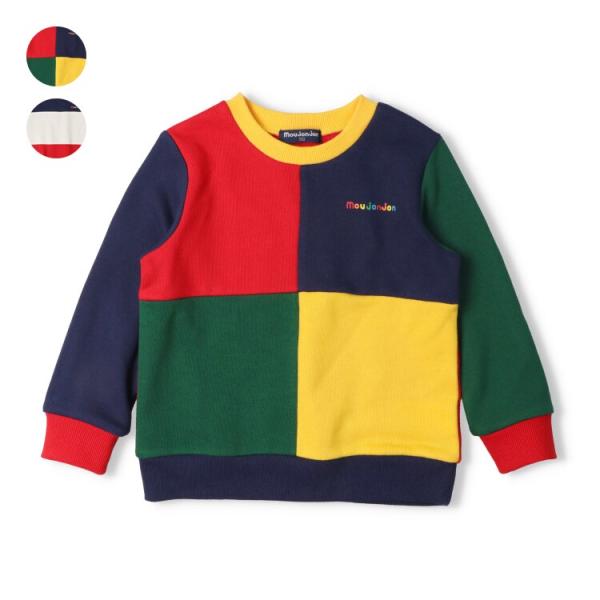 型番：M54603ブランド：ムージョンジョン商品名：配色切替裏毛トレーナーカラー：レッド/ネイビー